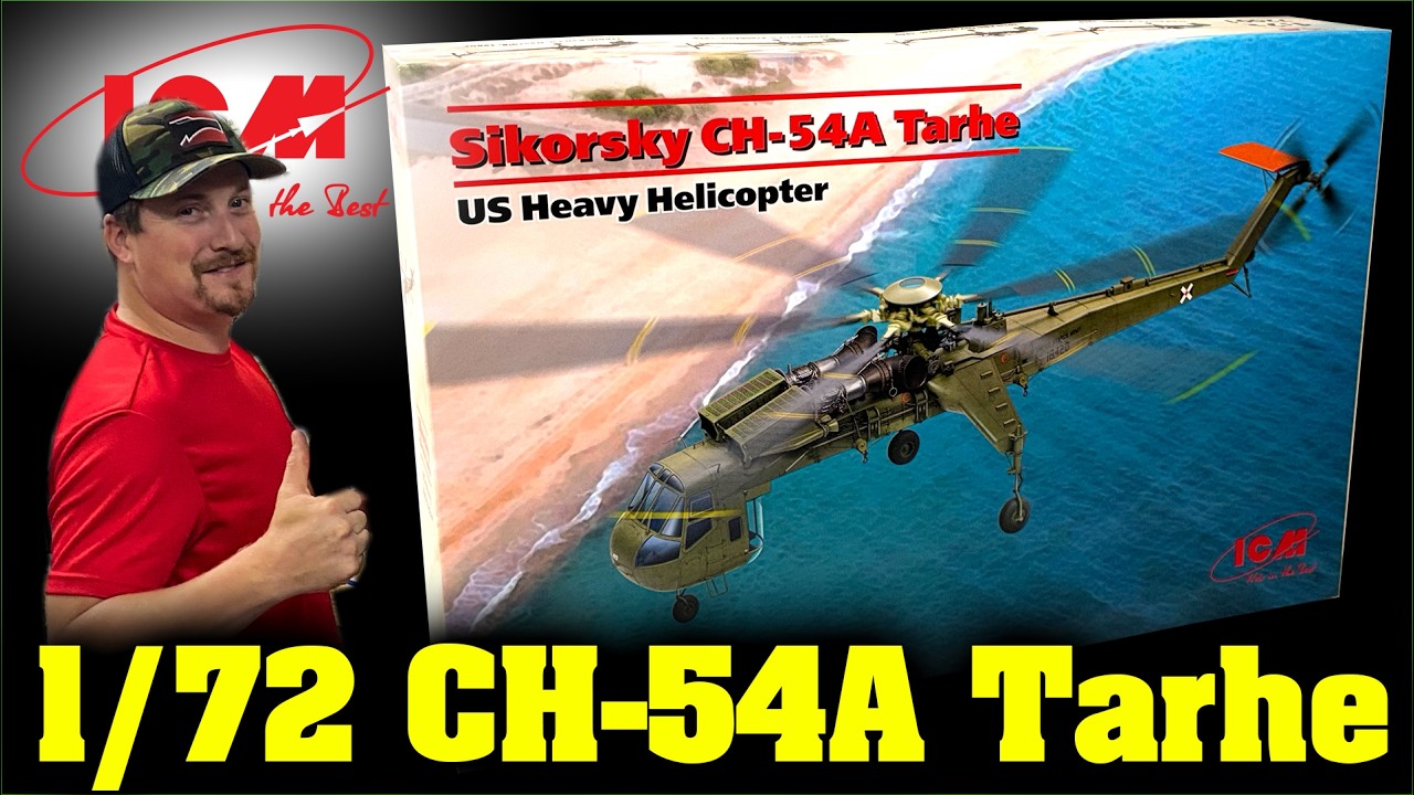 CH-54 Tarhe Helicopter Skycrane 1/72 Scale Plastic Model Kit from ICM in Ukraine What's In The Box?