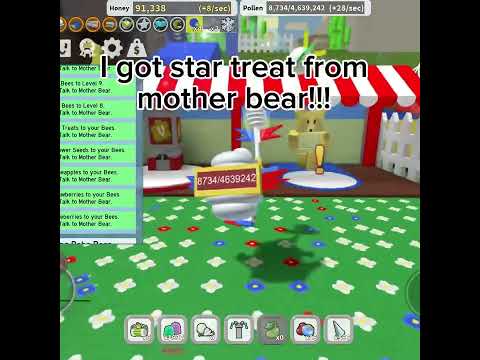 I GOT A STAR TREAT #shorts#bee#warm#beeswarmsimulator#star#treat#startreat#quest#mother#bear