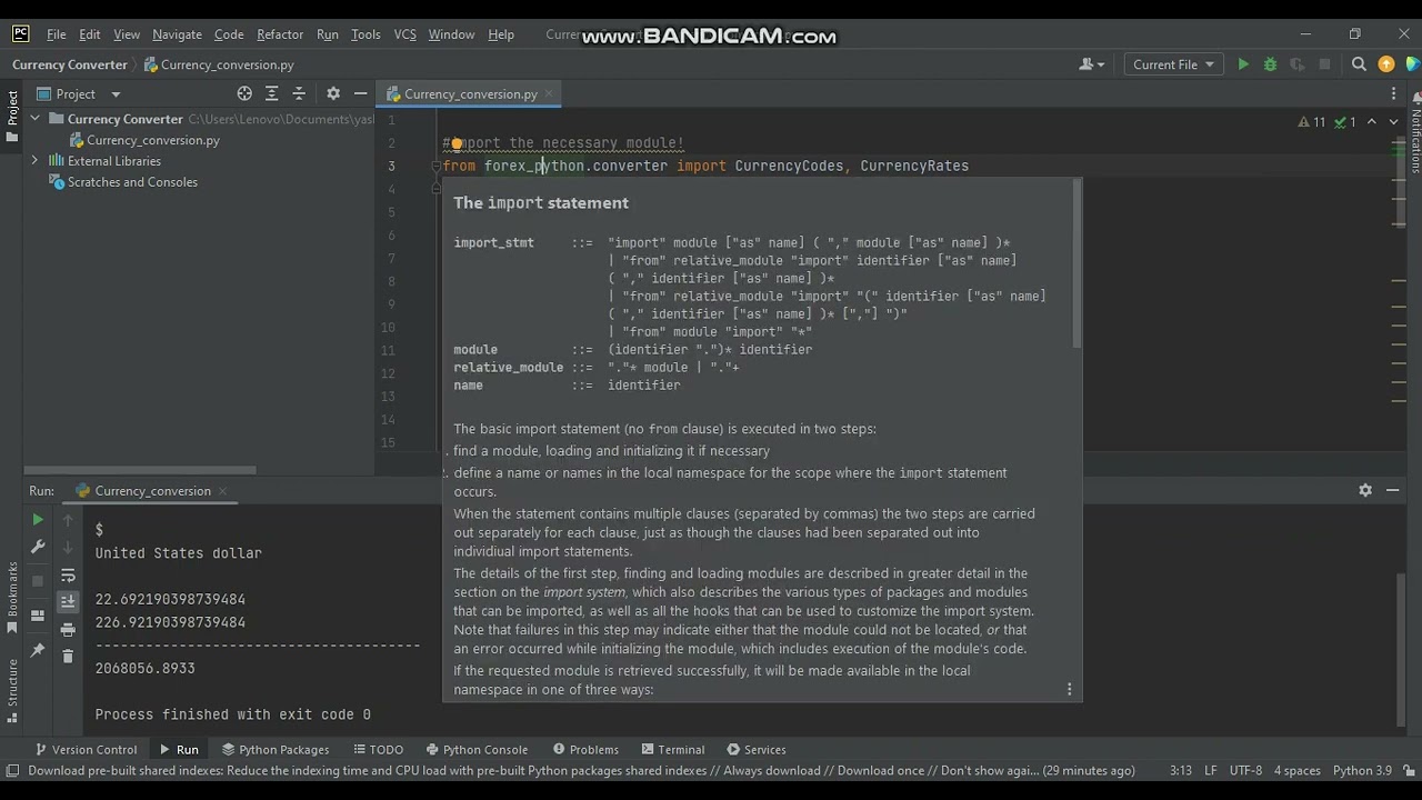 Currency Convertor in python | Forex-Python Project | Python Project