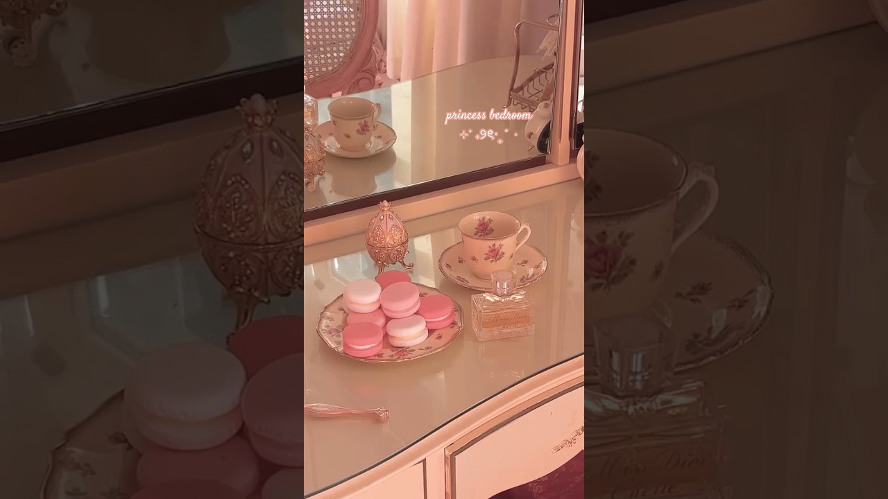 mini princess bedroom tour ⊹ ࣪ ˖୨ৎ‧₊˚ ⋅     #princess #pink #bedroom #coquette #roomtour #vintage