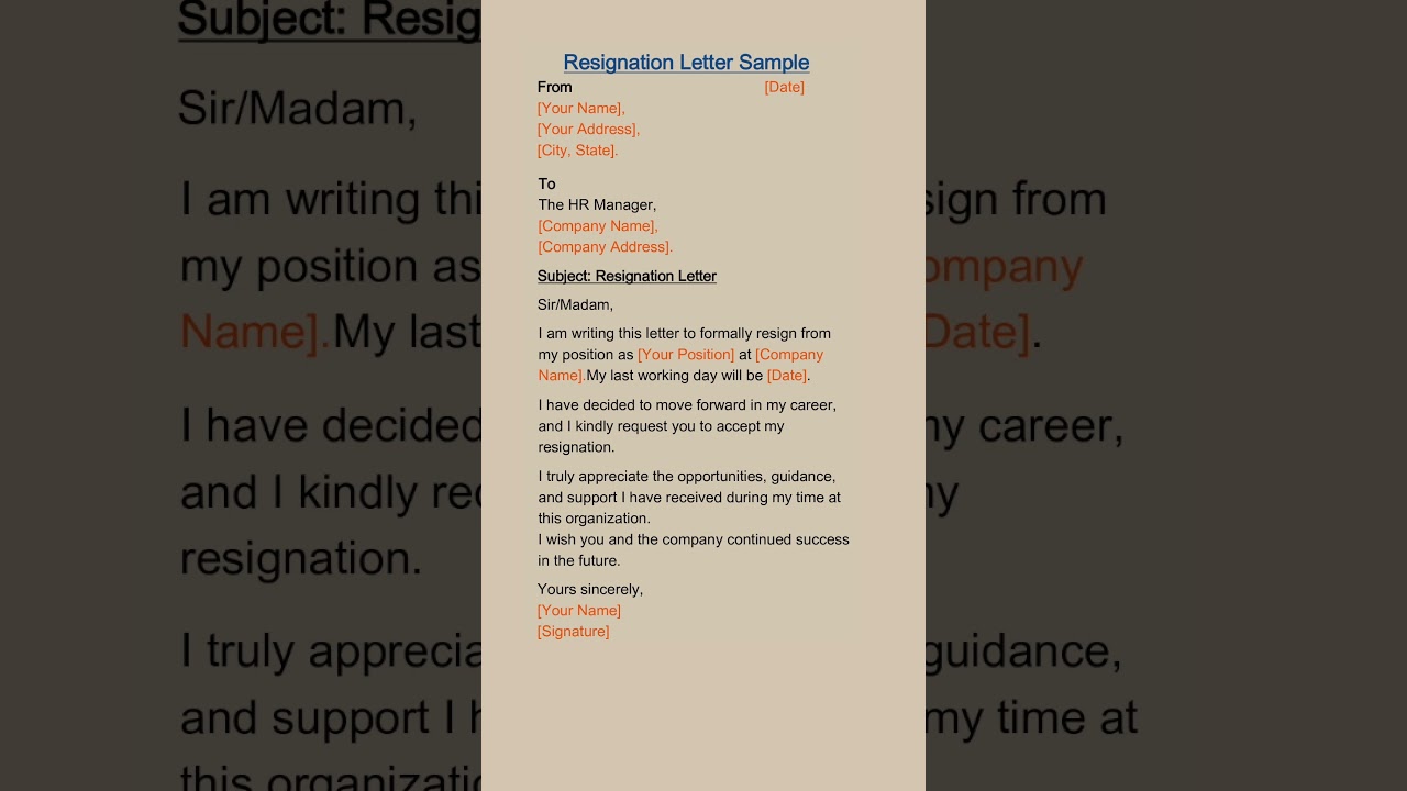 Simple Resignation Letter Format | Easy English Writing | Resignation Letter Sample