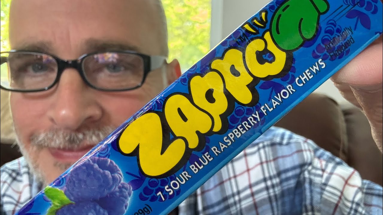 Zappo Sour Blue Rasberry Flavor Chew Candy Review