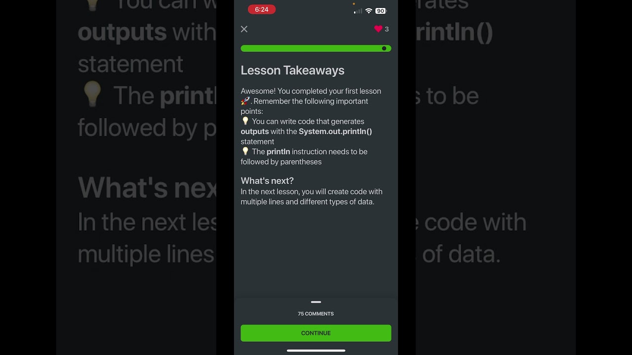 Lesson Takeaways for Getting Started with Java #coding #sololearn #tutorial