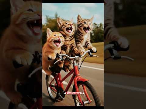 The Three Cat Cycling. #ai #shorts #story #tamil #trending #cat #funny #subscribe #like