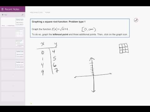 12 06 Graphing a square root function: Problem type 1