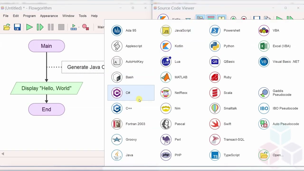 Generate Java Code Flowgorithm