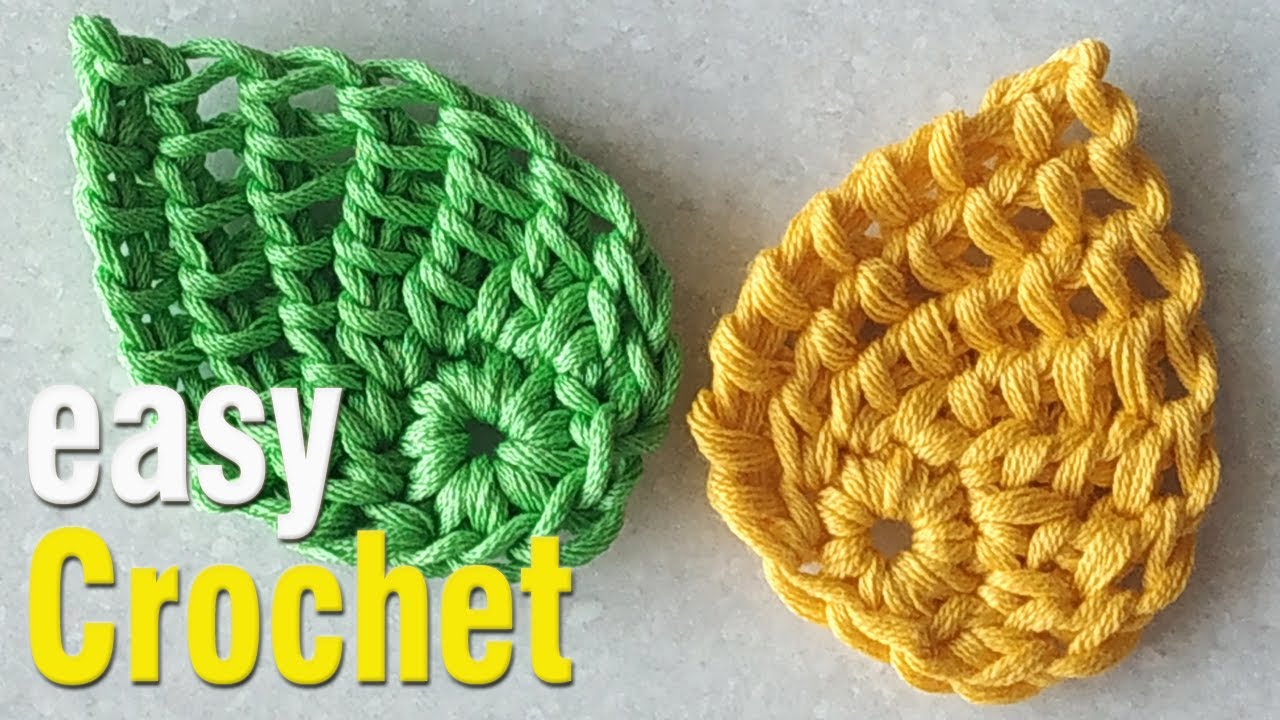 Crochet: How to Crochet Tunisian Leaf for Beginners. Free leaf pattern.