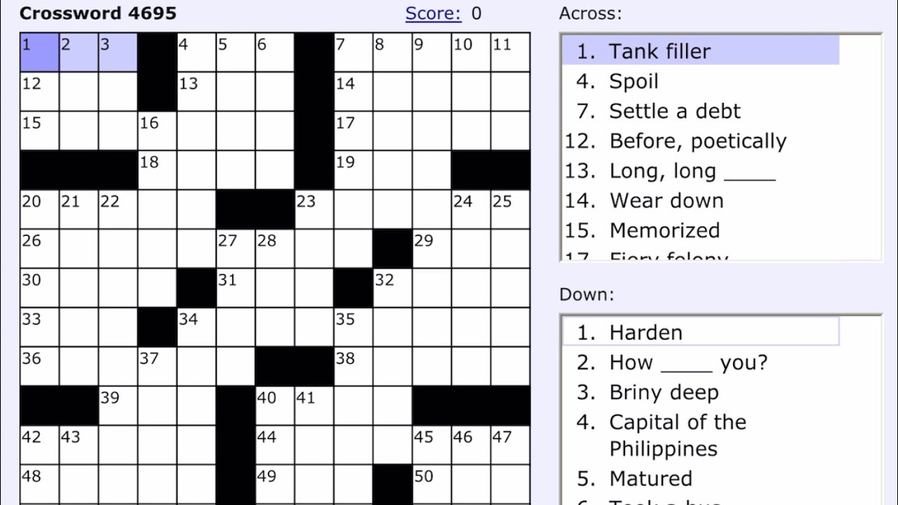 Boatload Crossword Puzzle: 4695