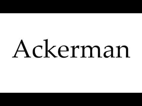 How to Pronounce Ackerman