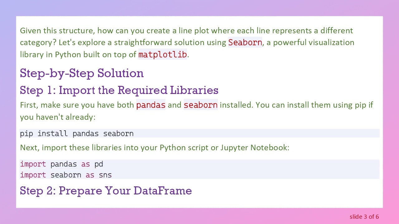Plotting Multiple Lines in Python Pandas with Matplotlib and Seaborn