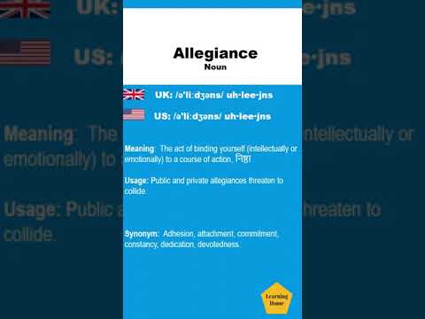 Allegiance meaning pronunciation and synonyms #Shorts