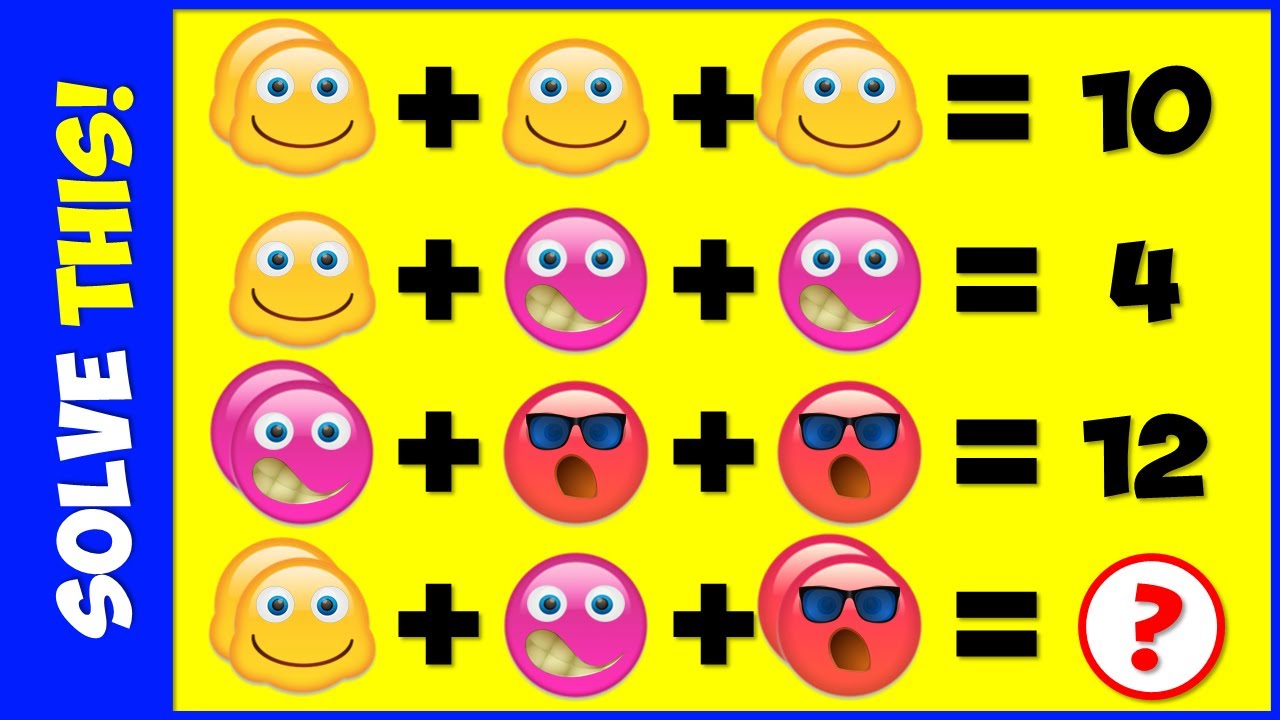 SOLVE THIS! S00058 Find the Difference Spot the Difference Emoji Math Puzzles PLS