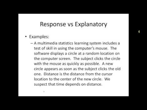 Explanatory vs Response Variables