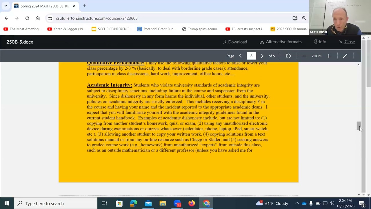 MATH 250B SPRING 2024 SYLLABUS