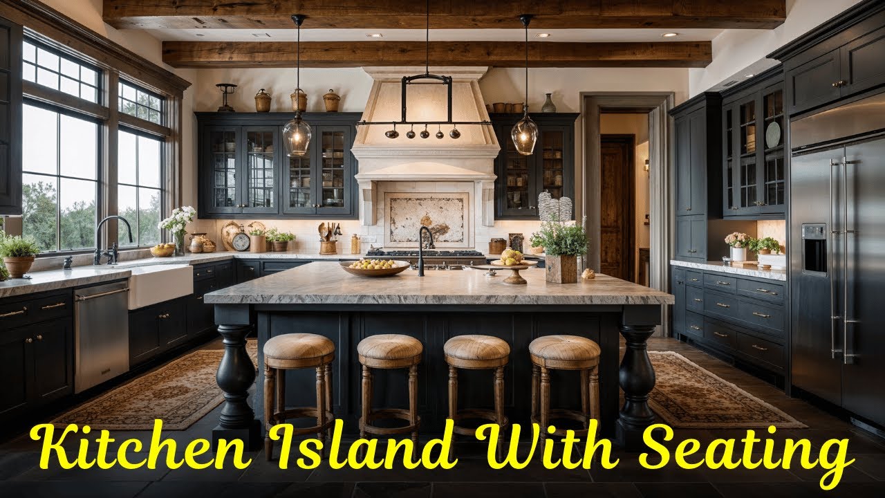Kitchen Island with Seating 2025 | Bar Stools, Waterfall Edge, Two-Tier Designs & Layout Tips