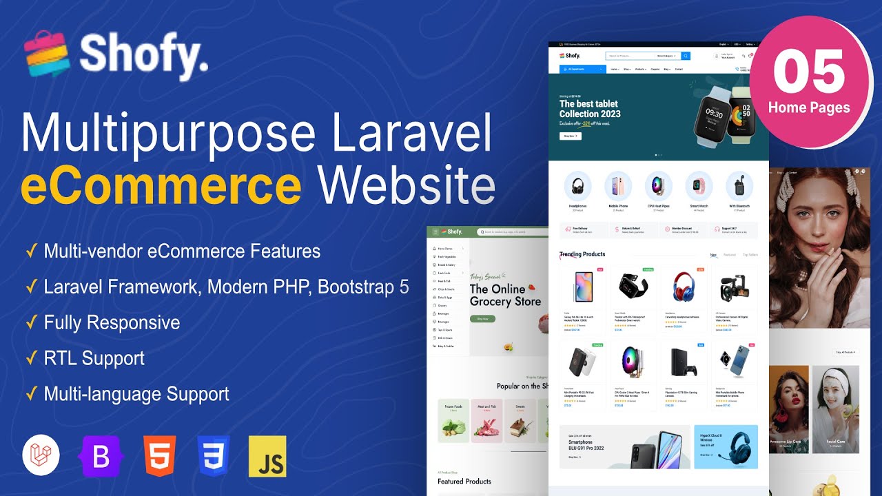 Shofy - Multipurpose eCommerce Website -  Review 5 Home Pages
