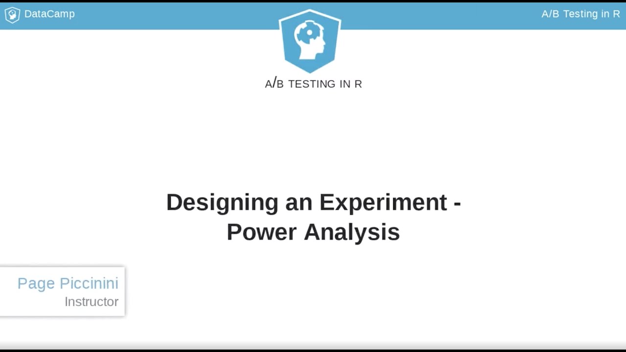 R Tutorial: Designing an Experiment - Power Analysis