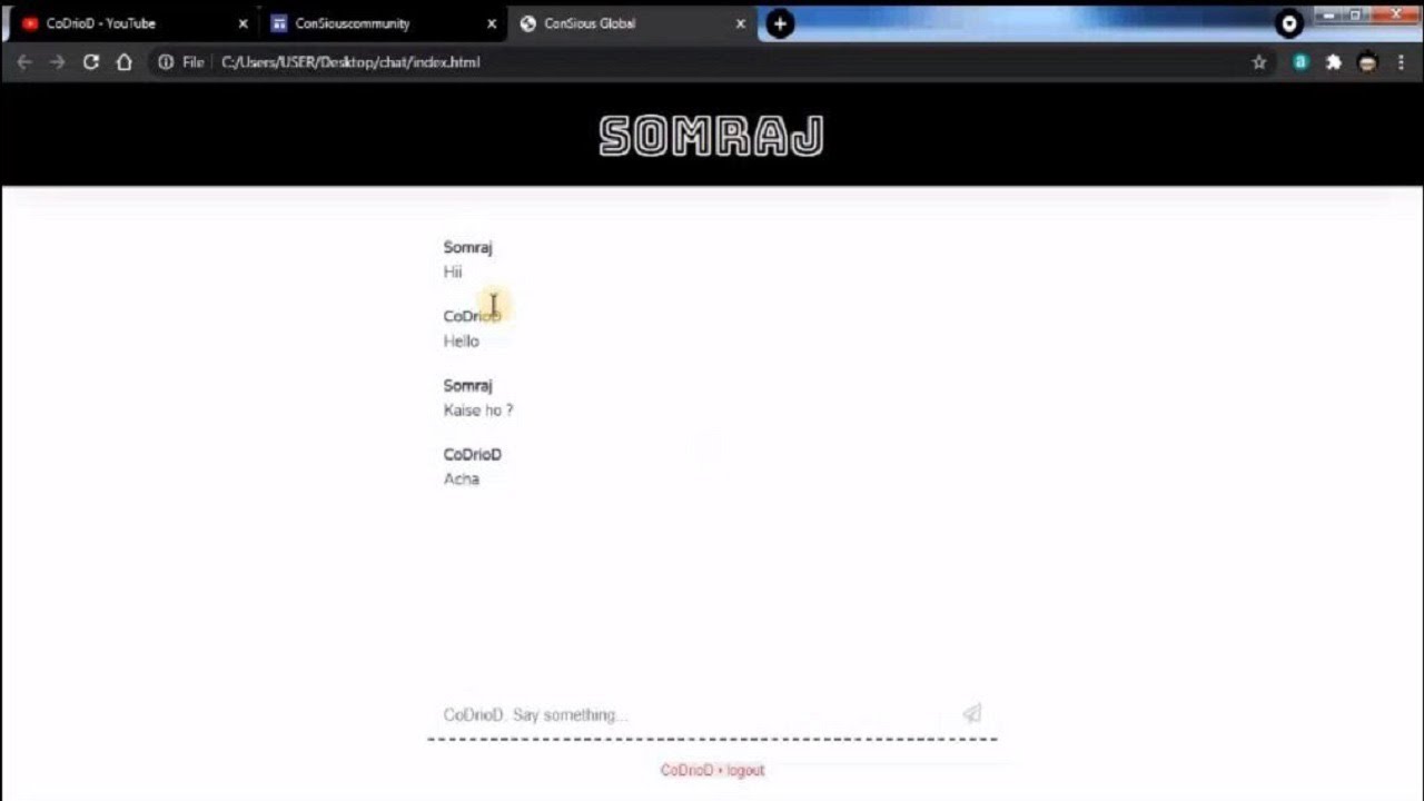 How to create A Realtime Chatting Website Using Html, Css & JS