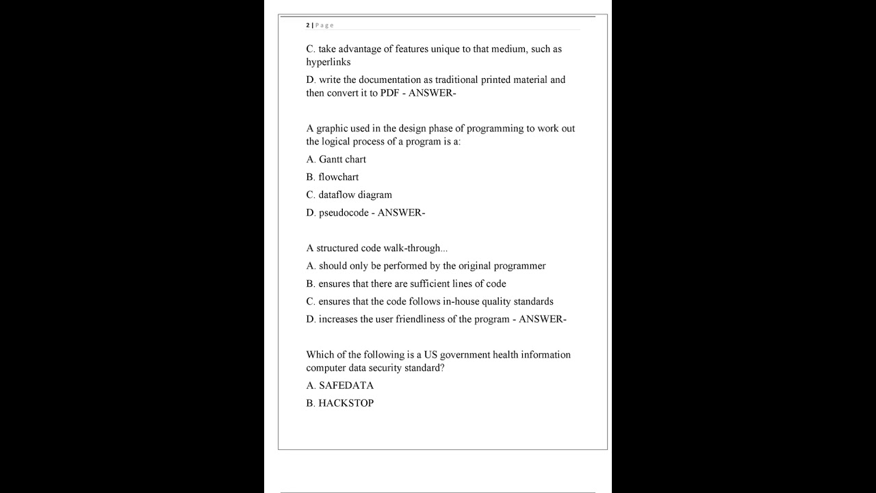 NOCTI COMPUTER PROGRAMMING FINAL EXAM NEWEST 2024 ACTUAL EXAM COMPLETE 200 QUESTIONS AND CORRECT DET