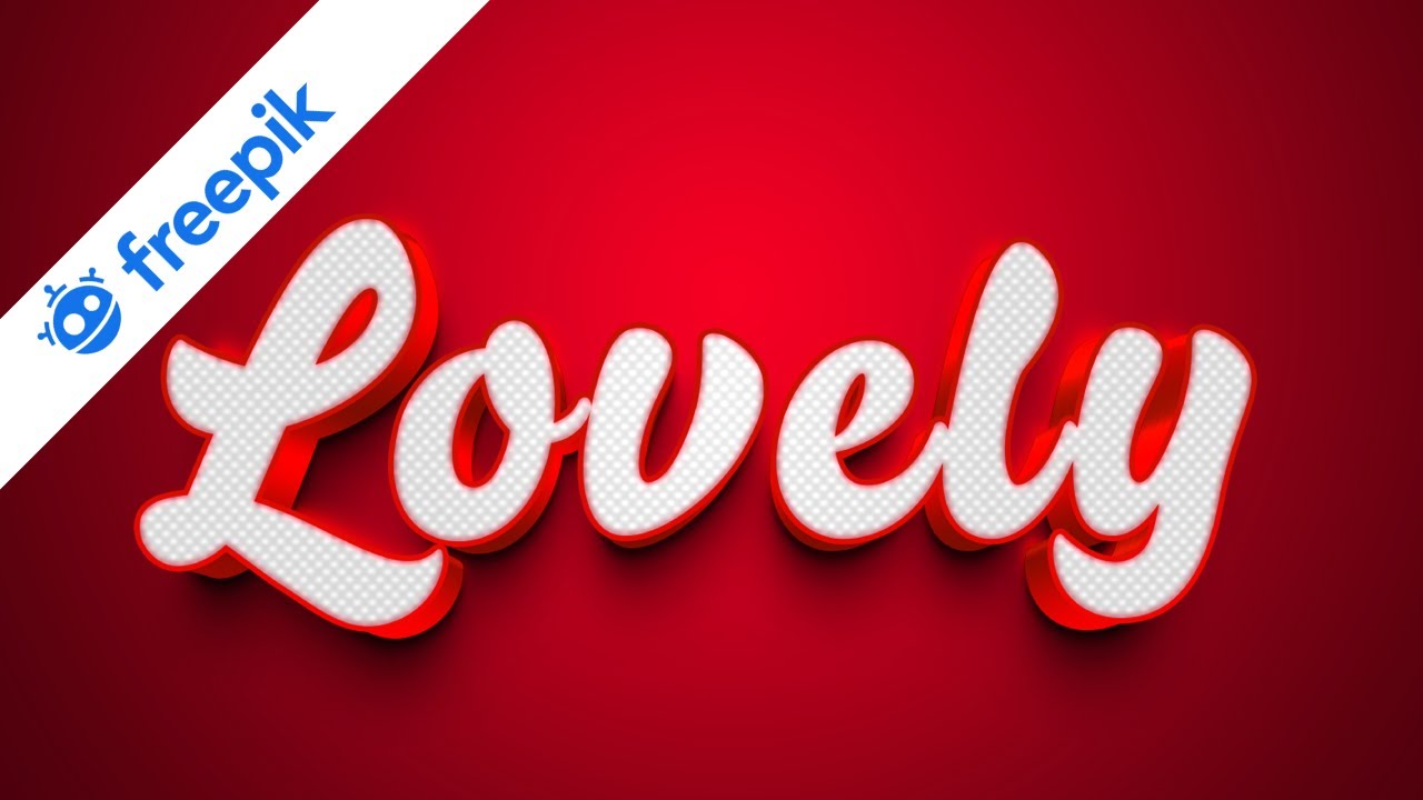 3D Editable Text effect Design For Freepik.Photoshop tutorial bangle