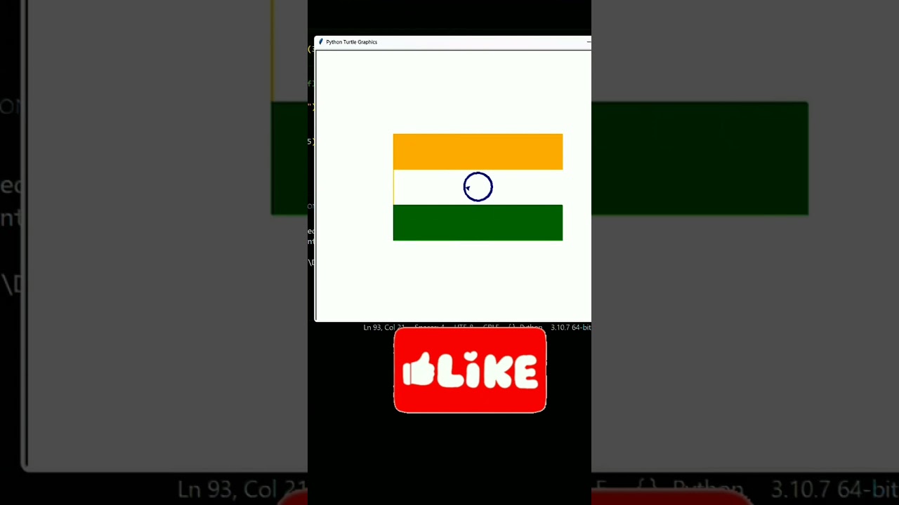 Draw Indian flag using python #shorts #python 🇮🇳🙏