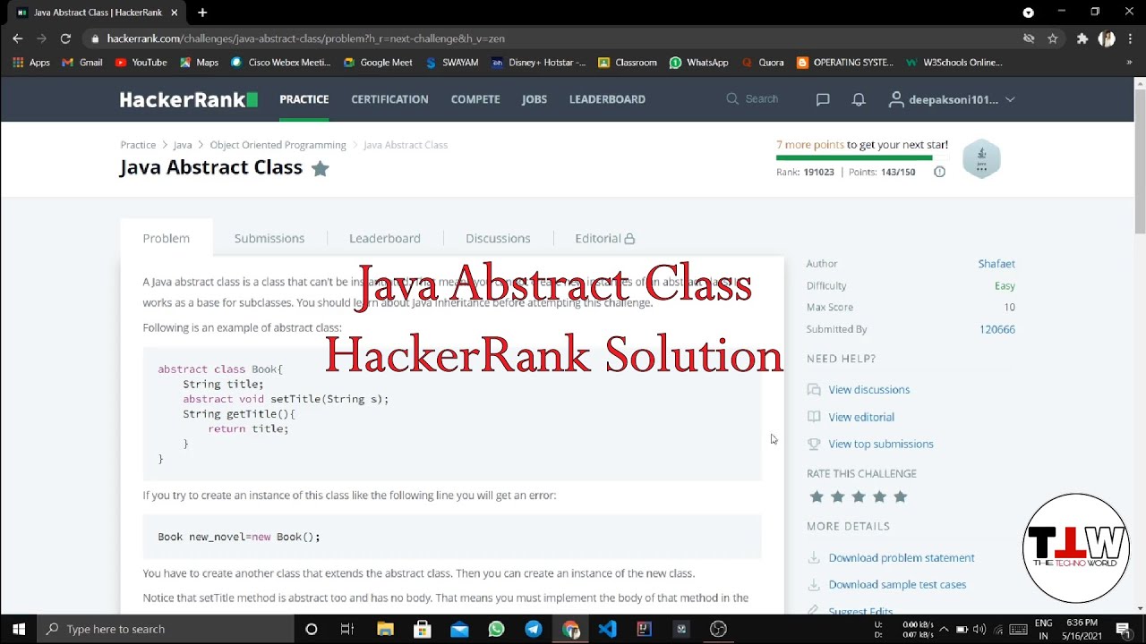 Java Abstract Class | HackerRank Solution