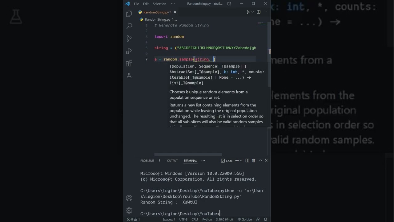Generate Random String using random module | Python Programming
