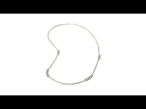 Sevillia Silver Curb Link Station 36" Chain Necklace