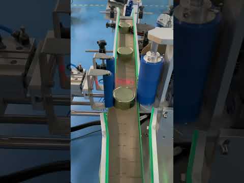 Automatic food metal can tin labeling machine testing result video