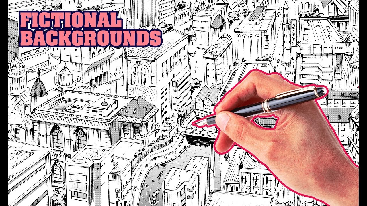 How to Draw Backgrounds FROM SCRATCH | Fictional Cityscape