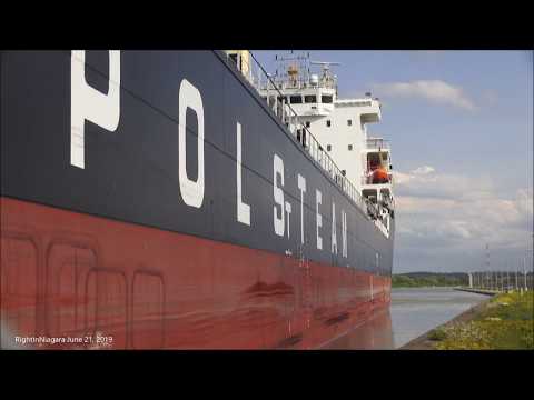 Polsteam ship NARIE at Lock 2, Welland Canal, 2019