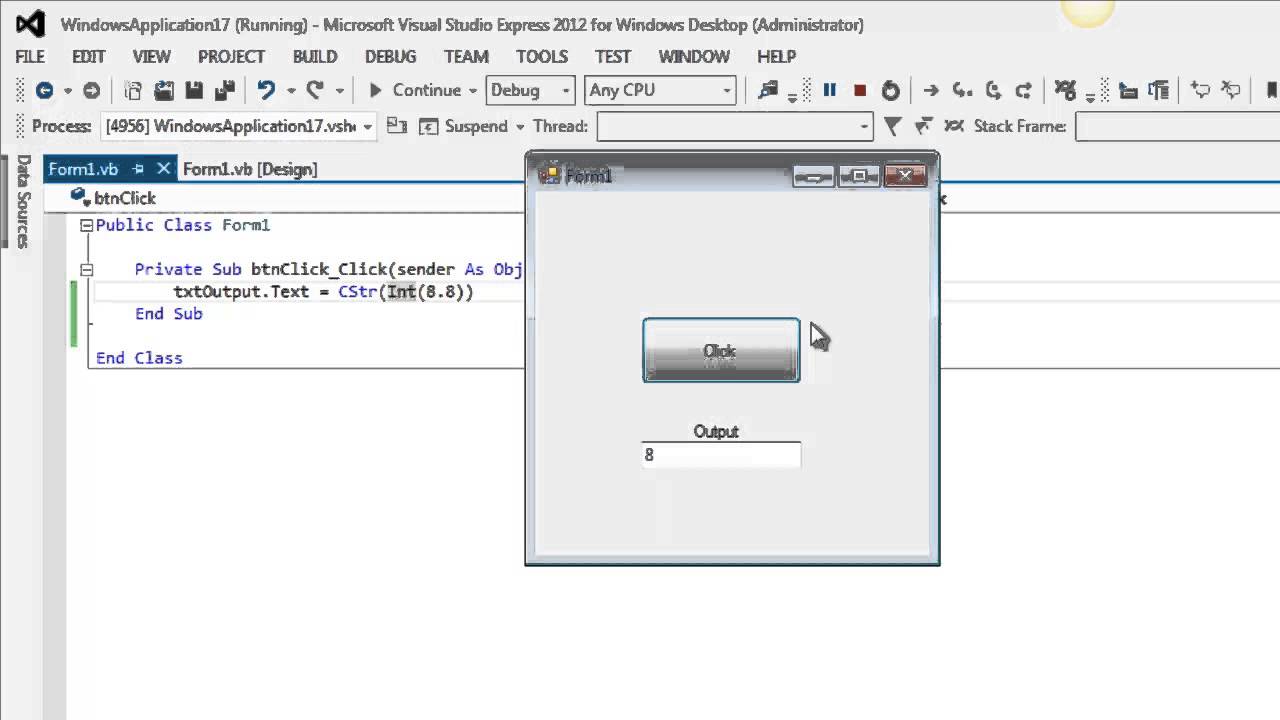 Int Function - Visual Basic VB.Net Explained