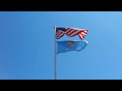Waving US and Oklahoma flags - 2015-03-26