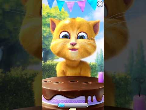 Talking ginger 2 cat 🐱 happy birthday 🎂 #shorts