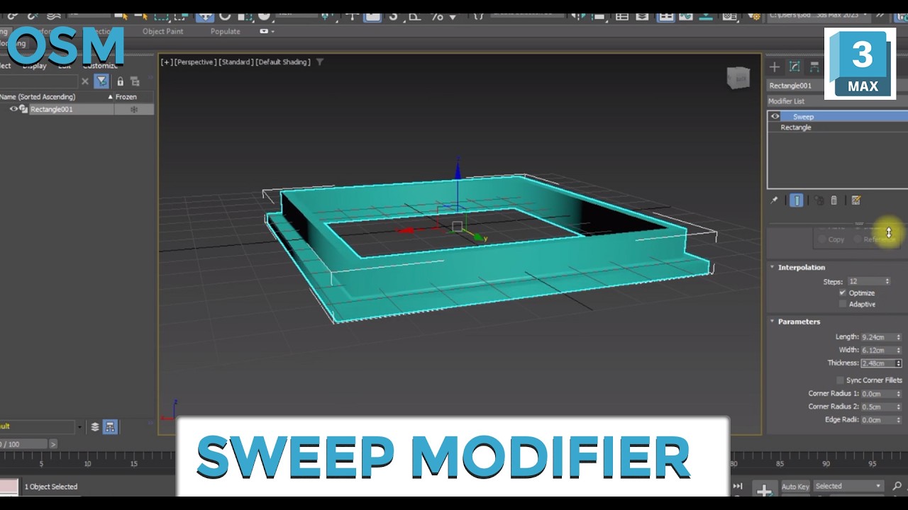 3ds Max Sweep Modifier Tutorial | Create Pipes, Rails & Shapes (Object Space Modifier)