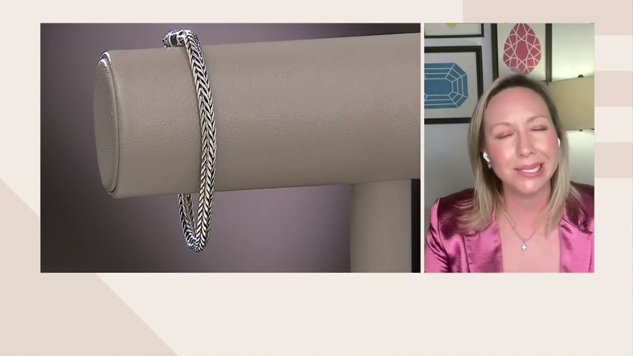 Artisan Crafted Sterling Silver Square Foxtail Bracelet with Lobster Lock on QVC