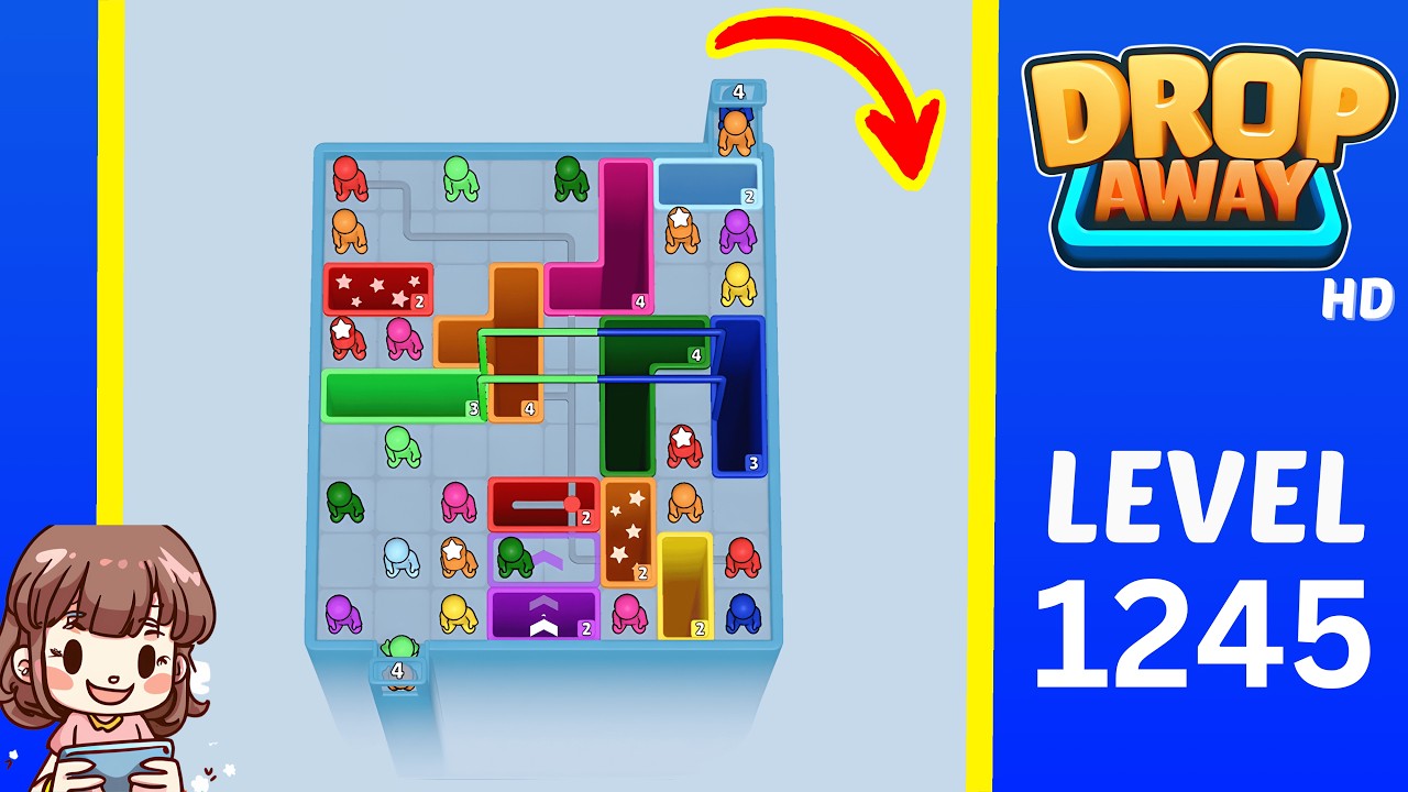 Drop Away Level 1245 Solution Walkthrough