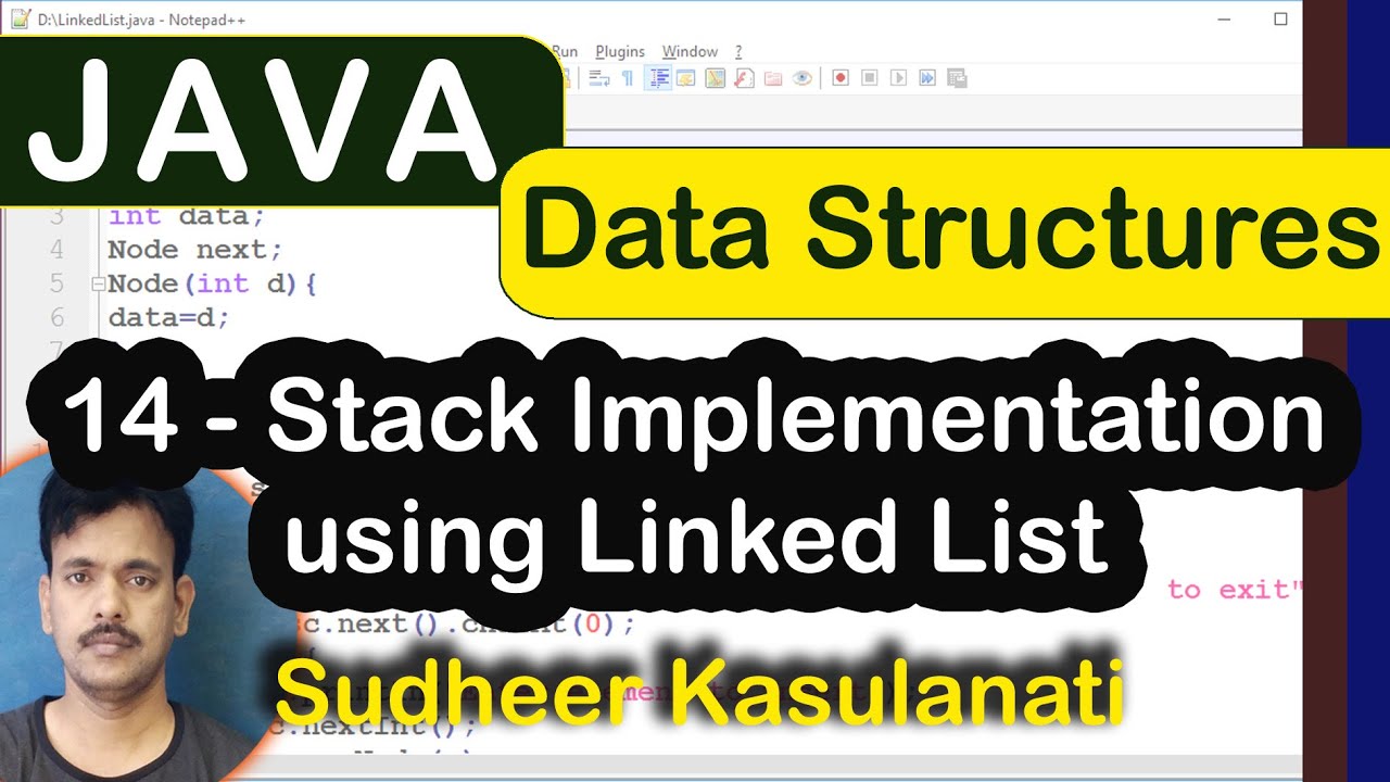 Java DS 14 - Stack Implementation using Linked List