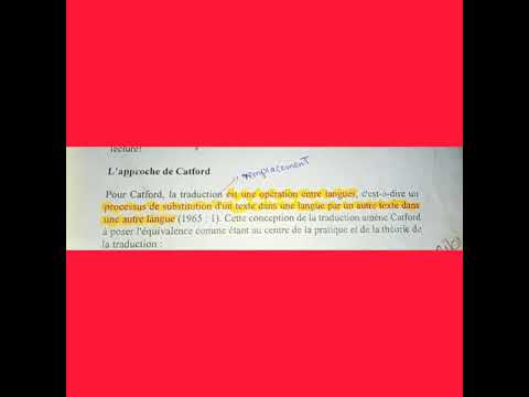 Definition de traduction selon catford