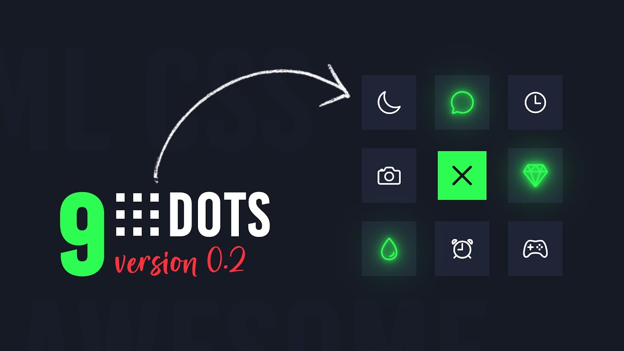 9 Dots Navigation Menu using Html CSS & Javascript