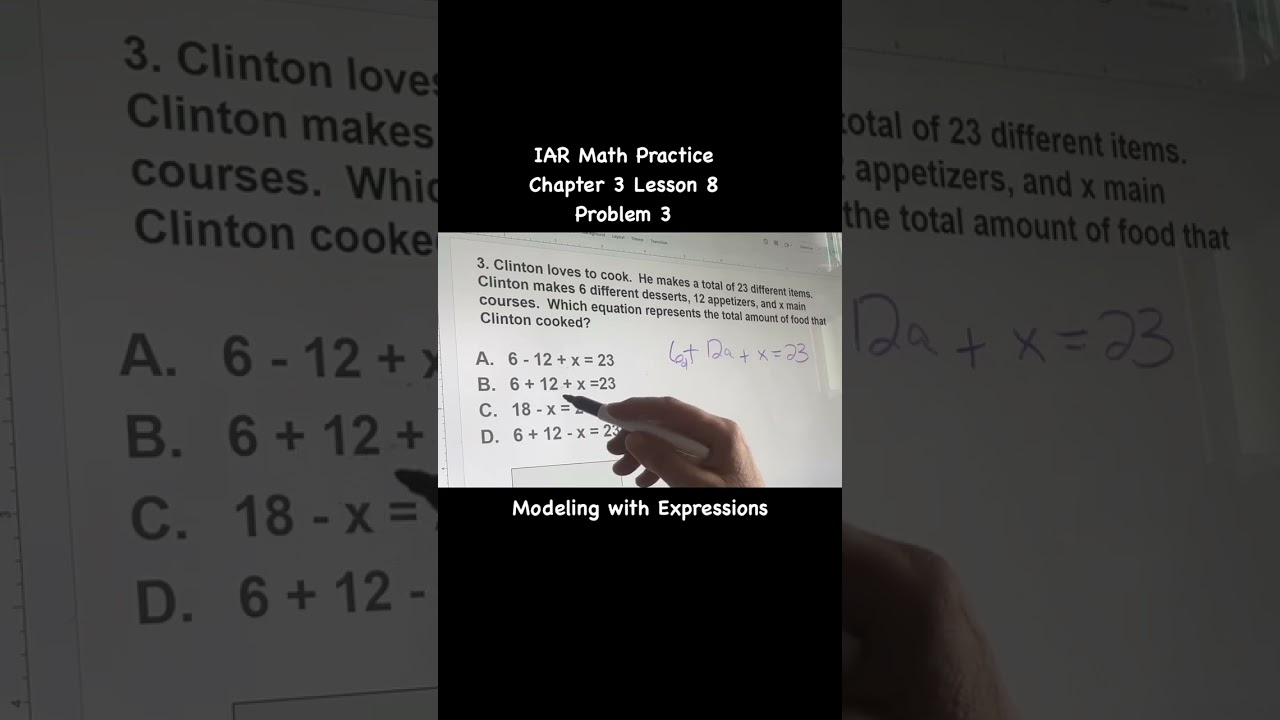 Modeling with Expressions Problem 3 #mathtutor #mathteacher #mathcourse #expressions #trending