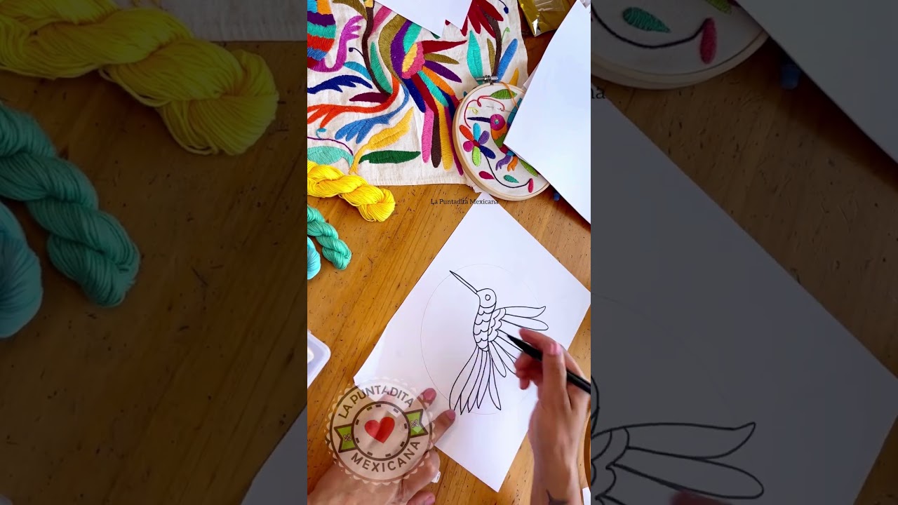 Drawing Hummingbirds #hummingbird #drawing #embroidery #broderie