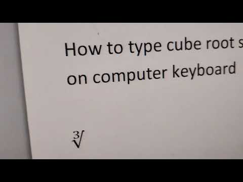 how to type cube root symbol on computer keyboard