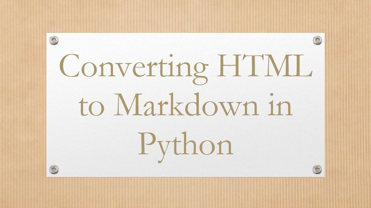 Converting HTML to Markdown in Python