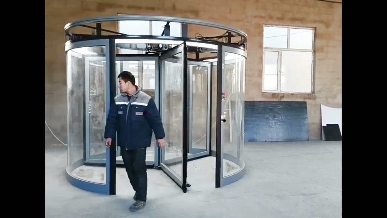 3 wing Automatic Revolving Door with breakout and ceiling light strip