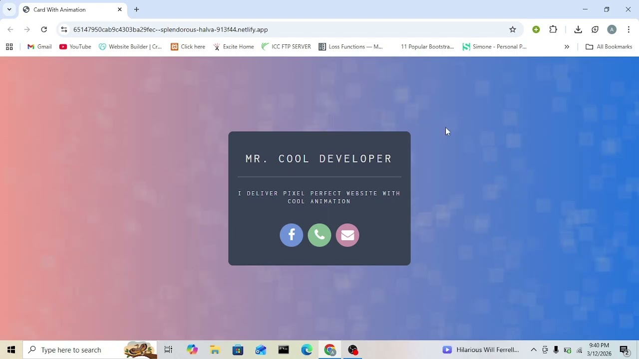 Animated Card UI Using HTML, CSS & JavaScript | Interactive Hover Card Design