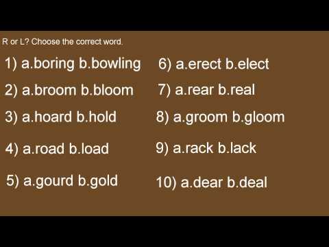 R and L Pronunciation Quiz. English lesson