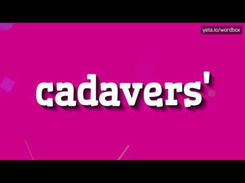 CADAVERS' - HOW TO PRONOUNCE IT!?