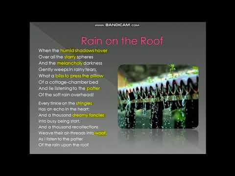 Rain on the Roof | Class IX | Thoroughly summarised by Coates Kinney