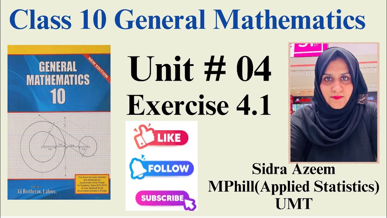 Class 10|Unit #04|Exercise#4.1 |General Mathematics #generalmaths#fbise #class10maths #chapter4 #fyp